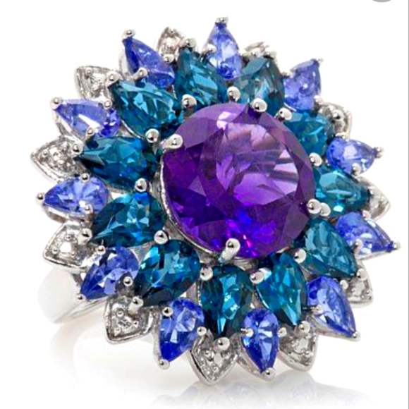 Colleen Lopez | Jewelry | Colleen Lopez Amethyst Topaz Tanzanite Ring ...